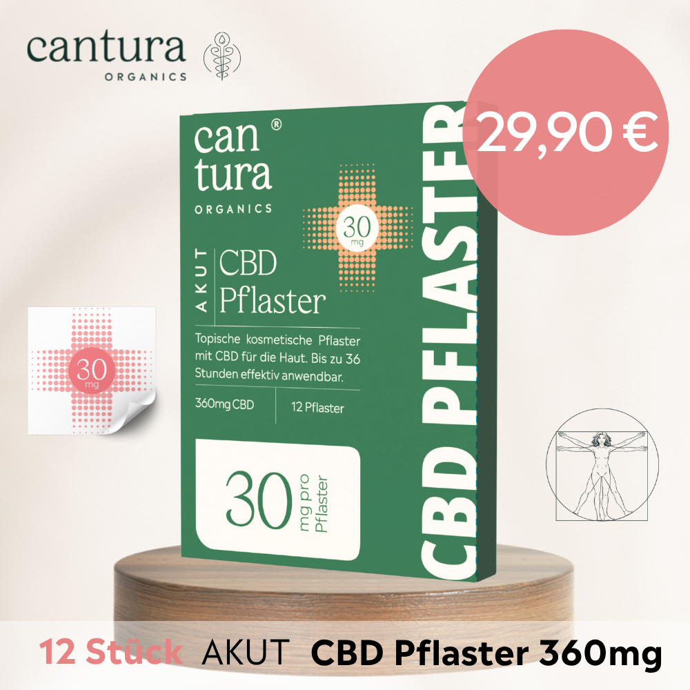 Cantura AKUT CBD-Pflaster • 12 x CBD-Pflaster • 30 mg CBD pro Pflaster